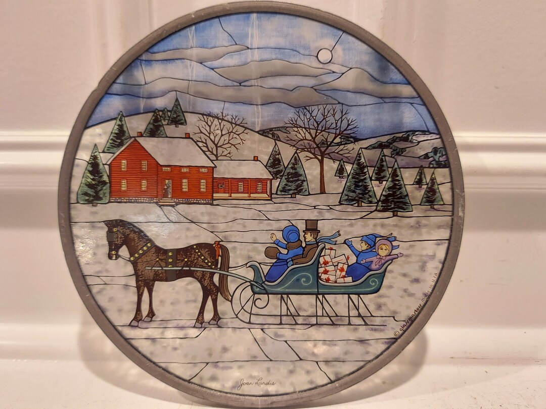 Stained Glass Suncatcher - Winter Scene Suncatcher - Original ...