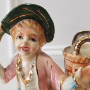 European Porcelain Boy With the Basket - Hand Painted Figurine With ...