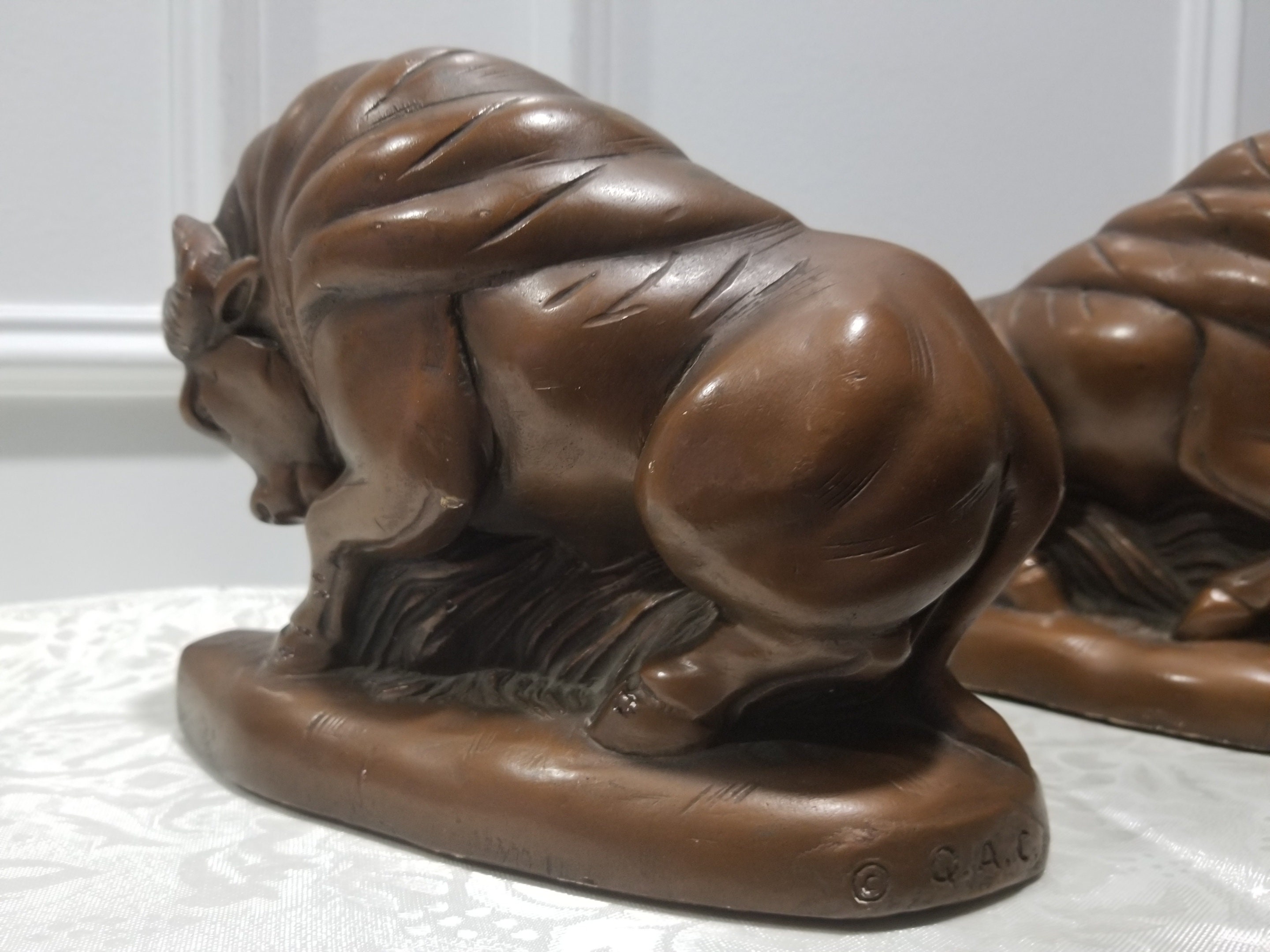 Buffalo Bookends Sculptures Buffalo Figurines | Etsy