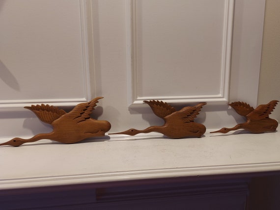 Flying Ducks Sculpture Wall Plaques Ducks Wall Decor Set - Etsy