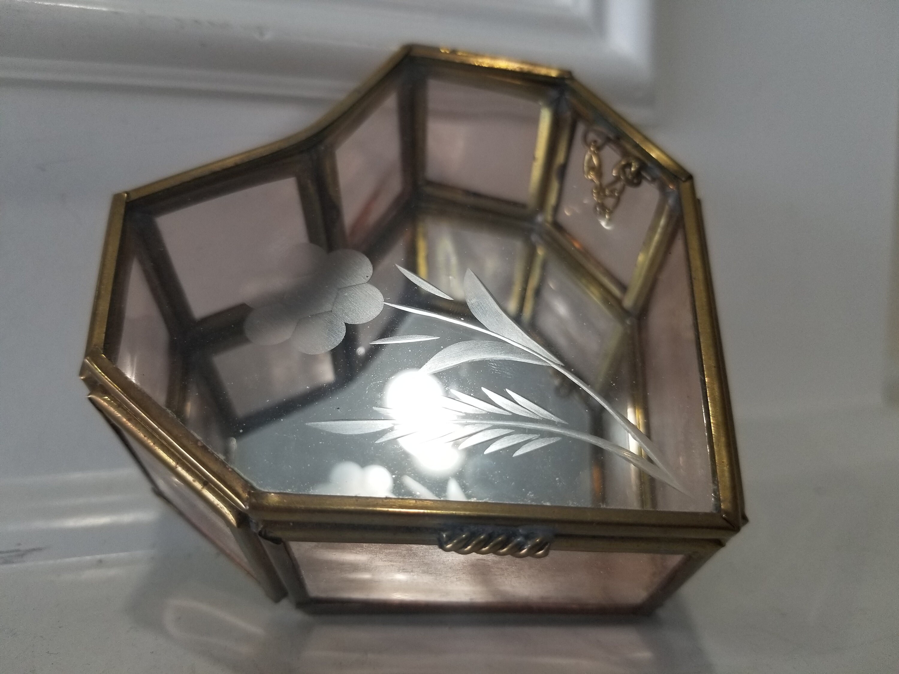 Stained Glass Jewelry Box Beveled Glass Flowers Decor | Etsy