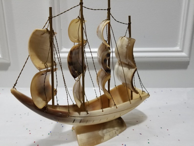 Collectible Bone Ship Sculpture Made in Italy - Etsy