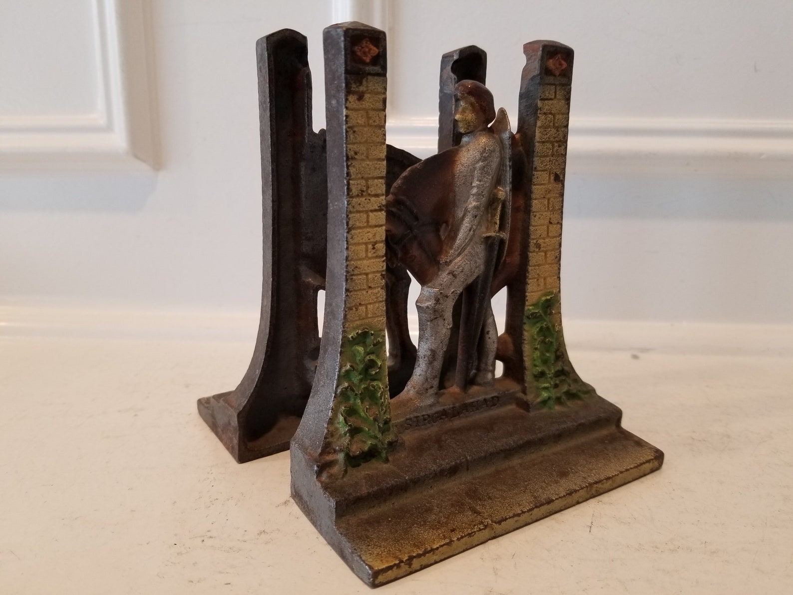 Medieval Style Cast Iron Bookends Sir Galahad Art Bookends - Etsy