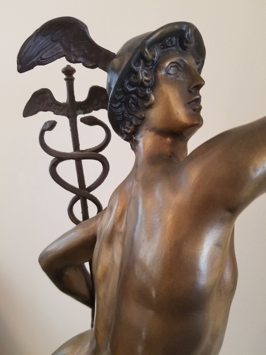 Bronze Mercury Statue on Marble Base - Rare Bronze Sculpture by ...