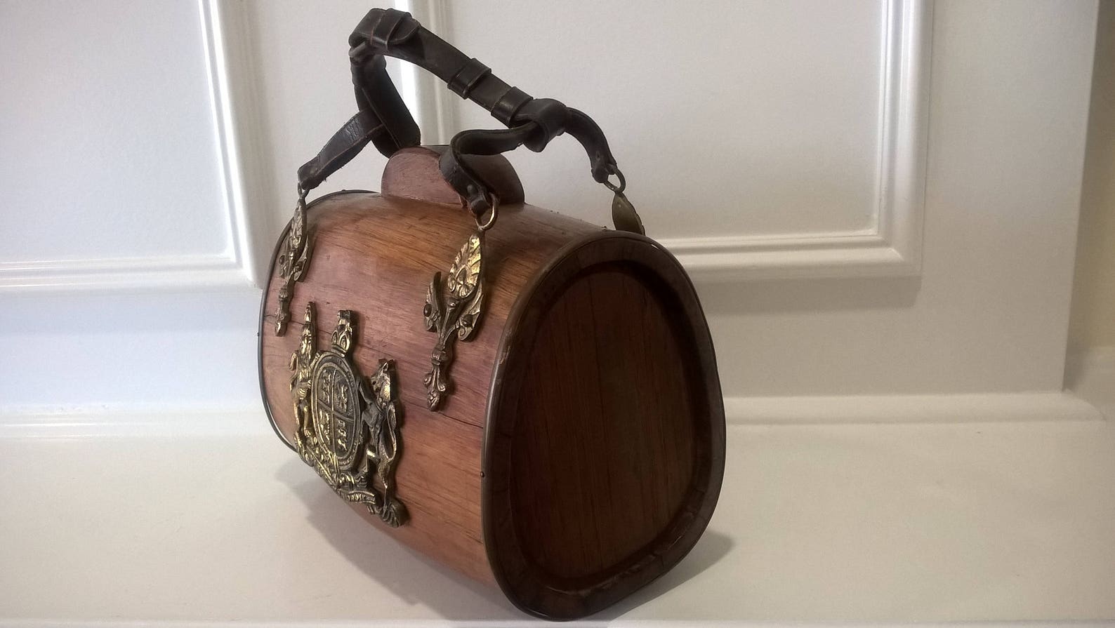 Antique Style Gun Powder Keg Wood and Leather Metallic | Etsy