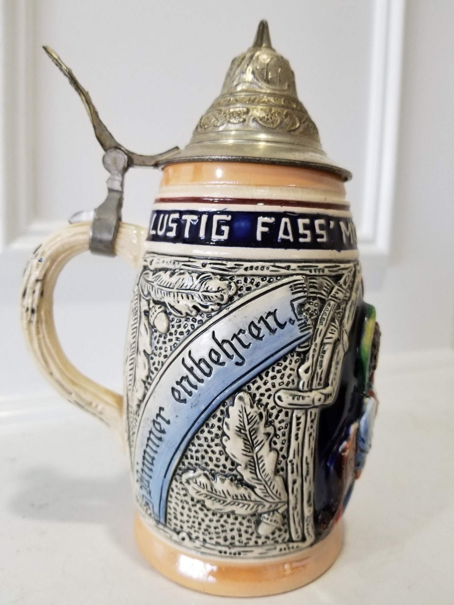 German Hand Painted Ceramic Stein Romantic Scene Stein | Etsy