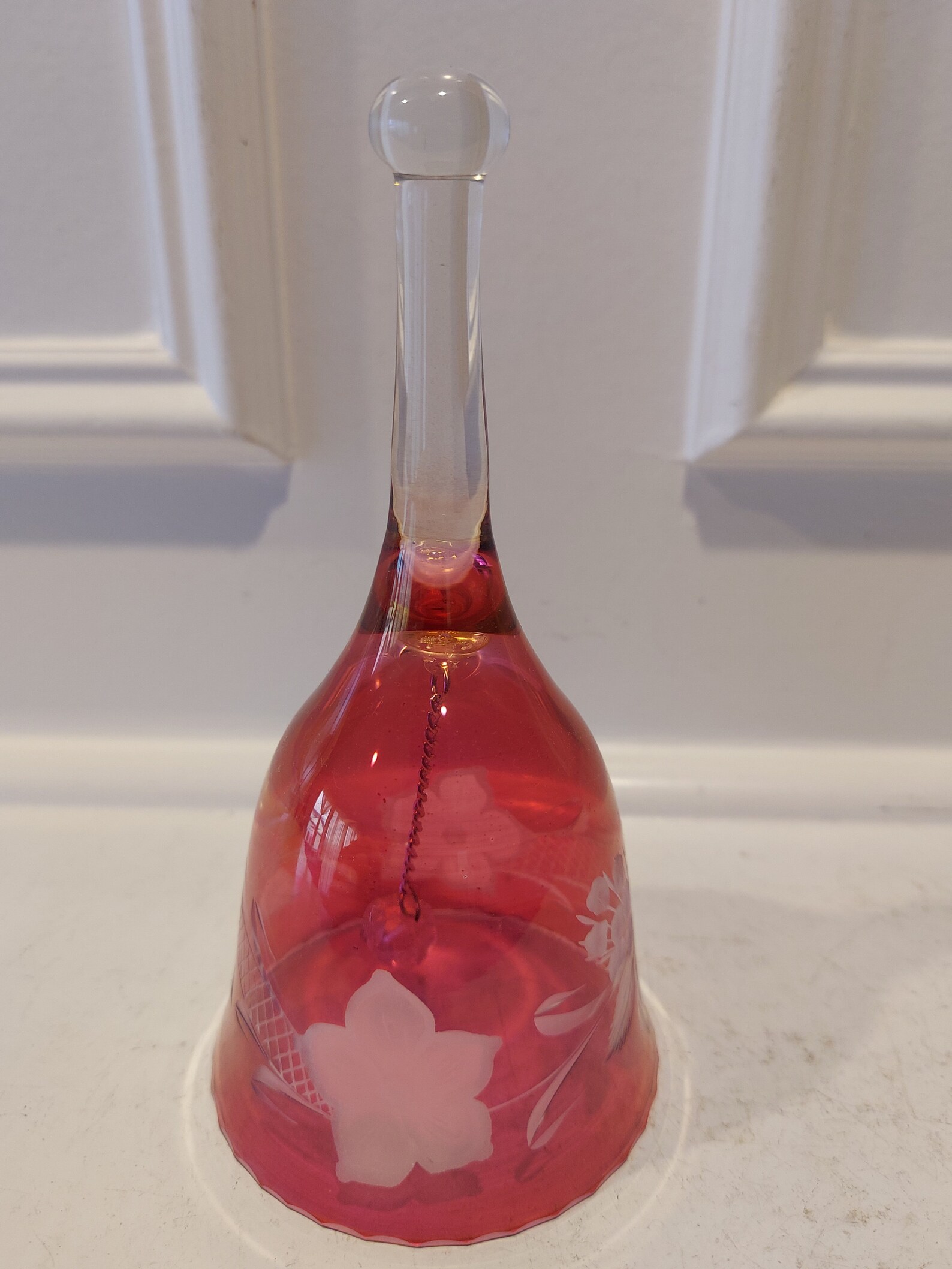 Red Crystal Bell - Genuine Hand Made Crystal Bell - Signed by Artist ...