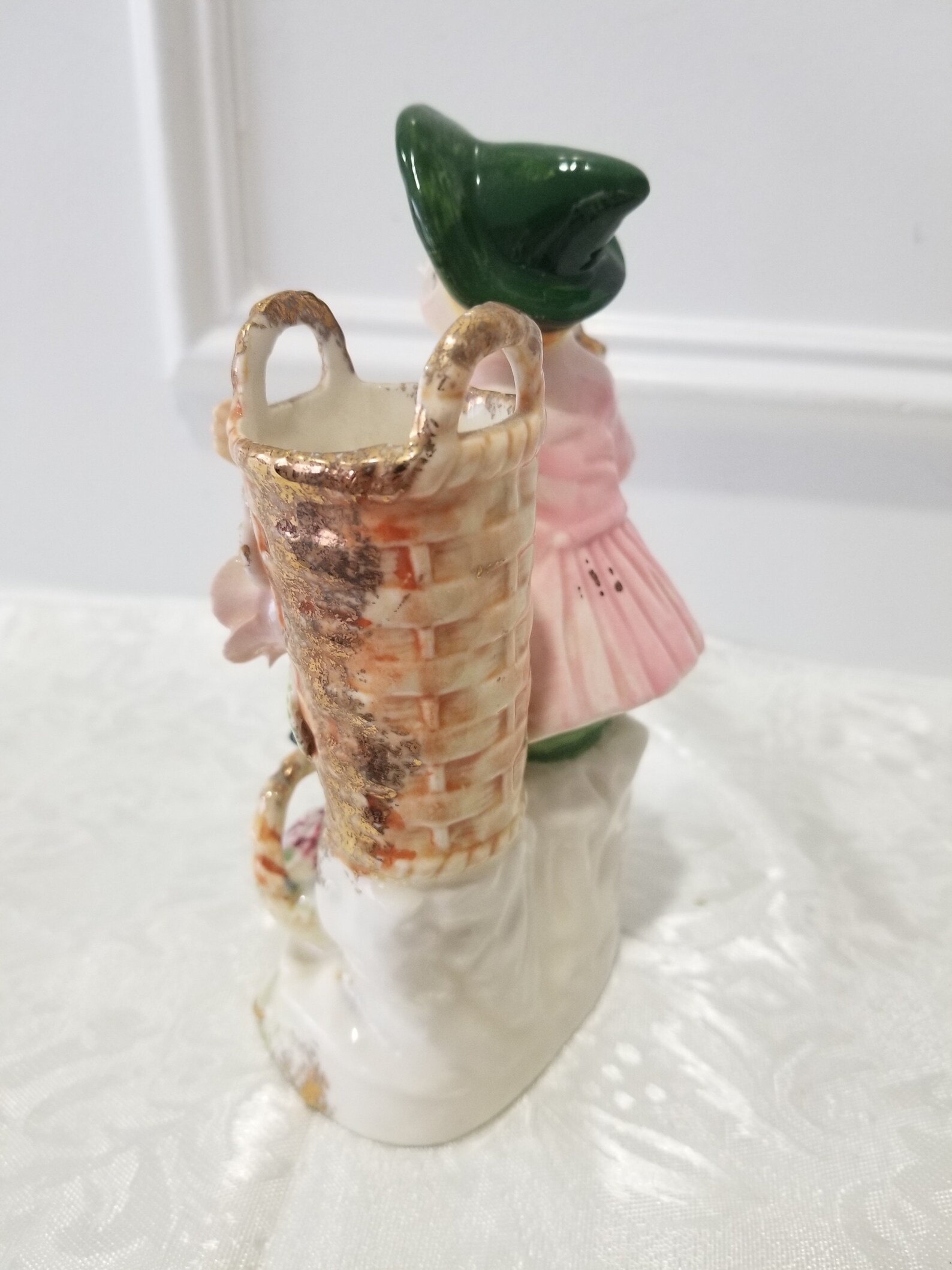 European Porcelain Boy With the Basket - Hand Painted Figurine With ...