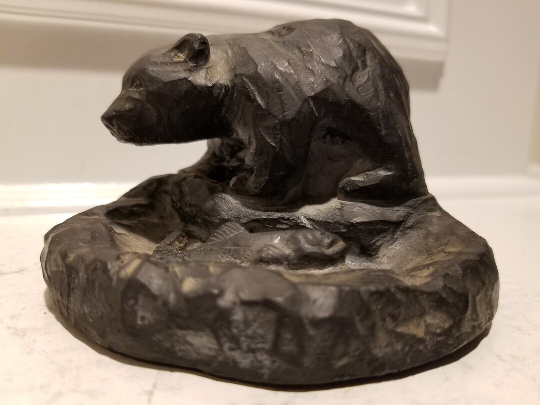 Hand Made Sculpture of A Bear - Dark Stone - Created in Alaska - Etsy