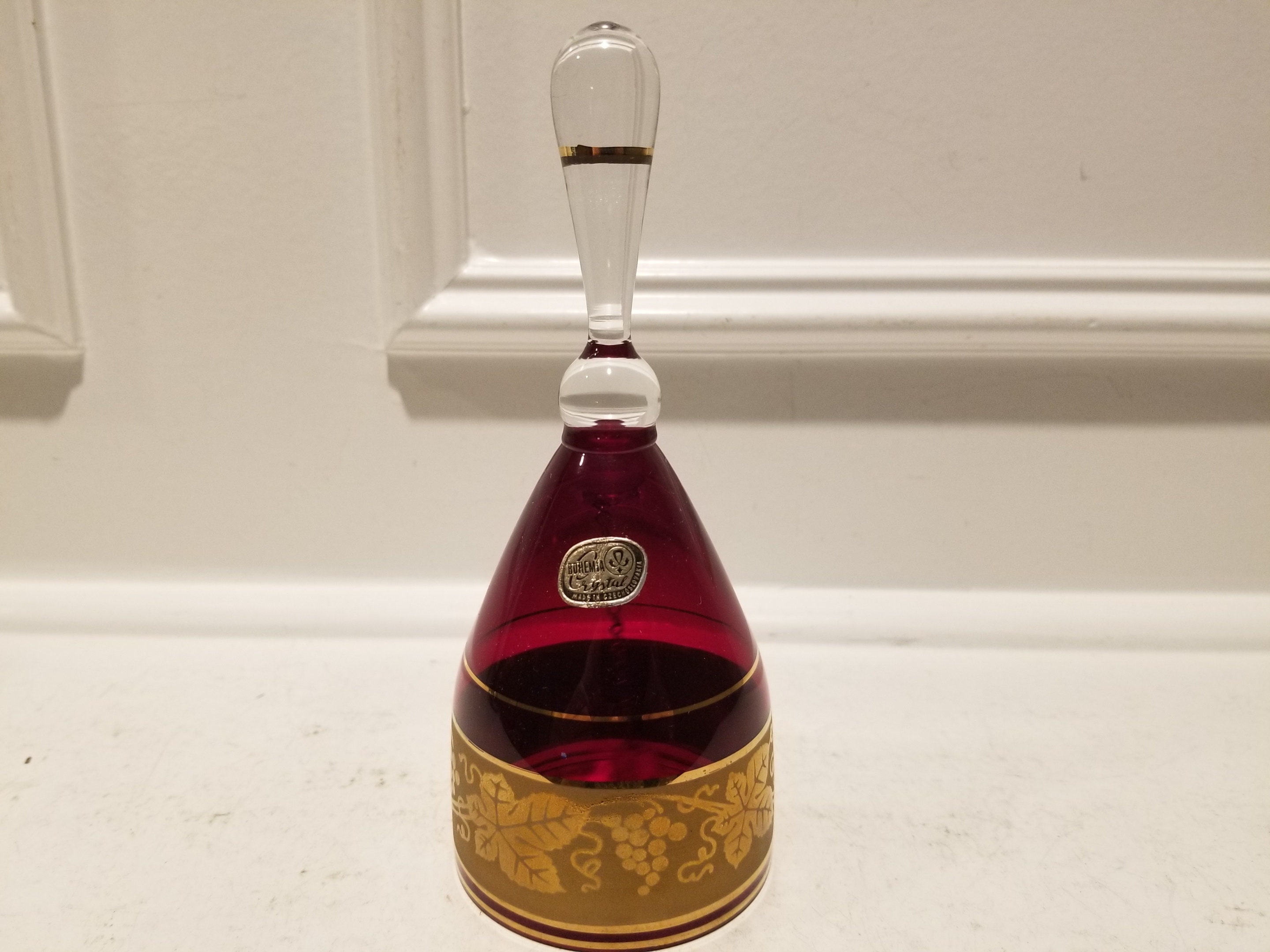 Bohemian Glass Bell Genuine Hand Decorated Gold and - Etsy