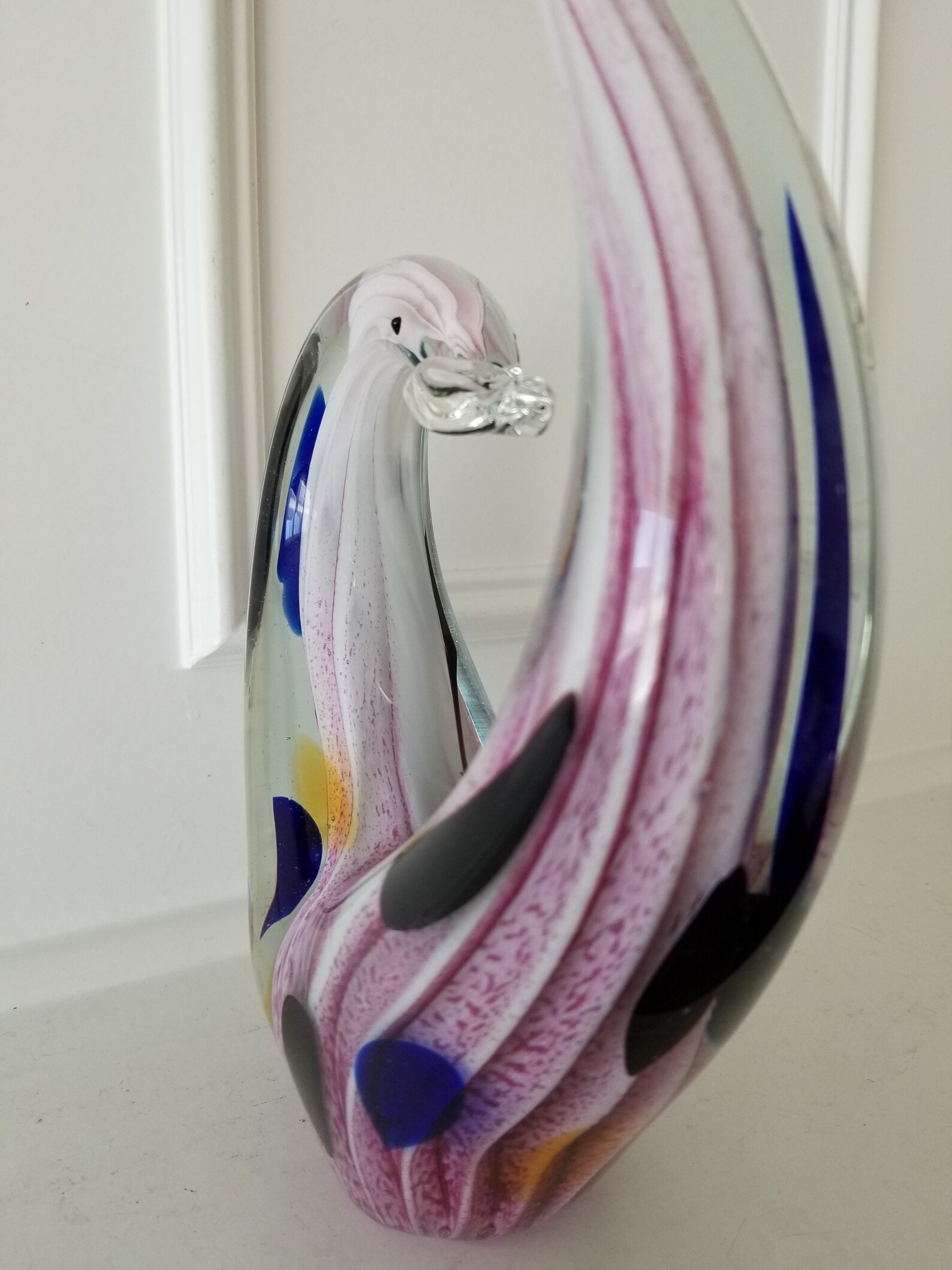 Murano Glass Swan With Colored Glass Inserts Art in Glass - Etsy