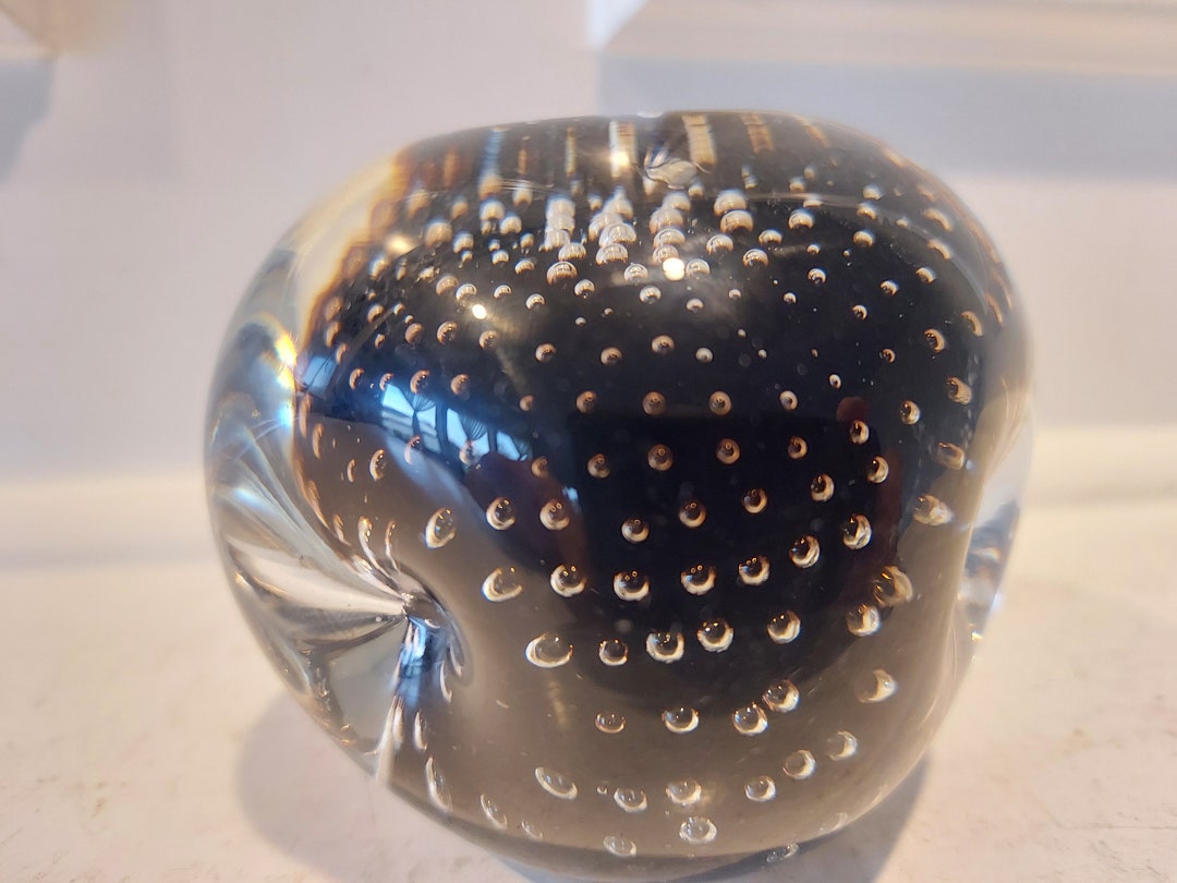 Art Glass Paperweight With Unique Inserts - Art in Glass - Collectible ...