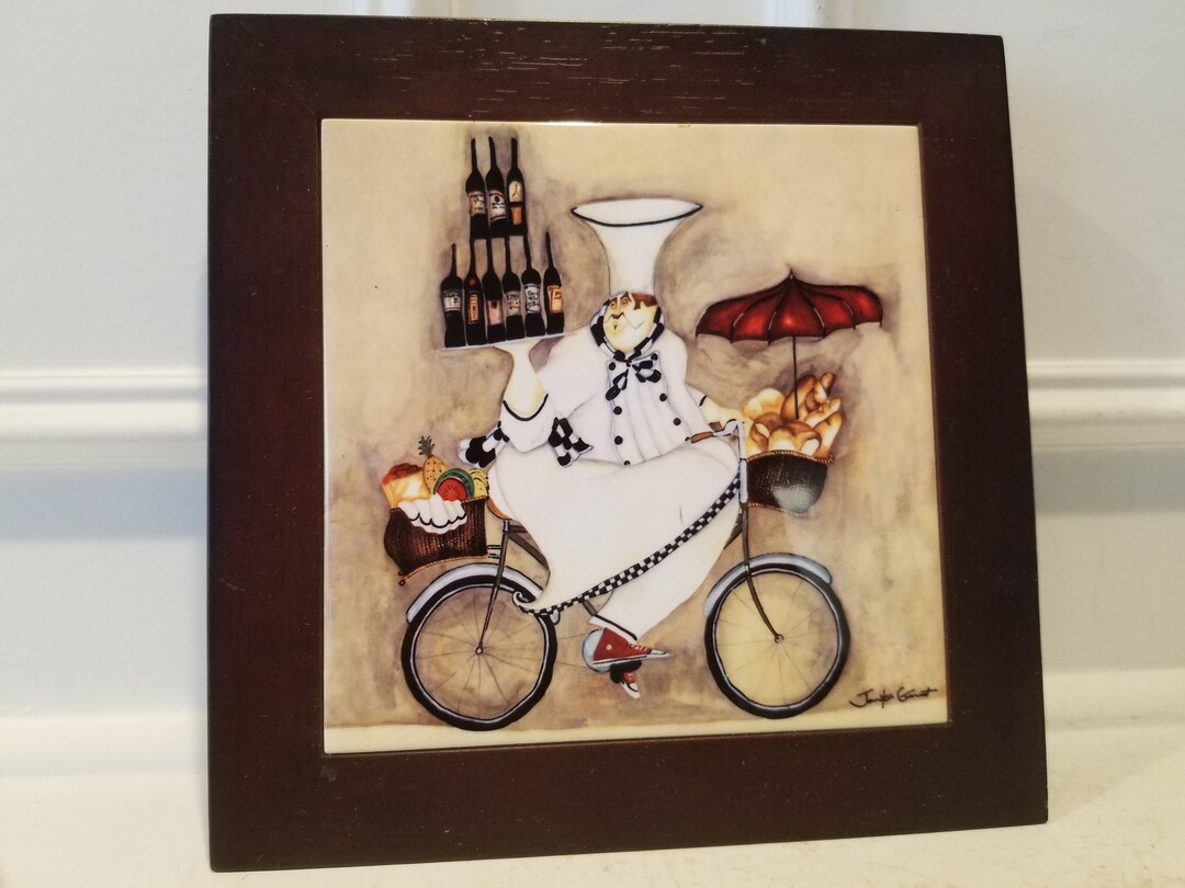 Jennifer Garant Artist - Chef Tile - Hanging Wall Plaque - Decorative ...