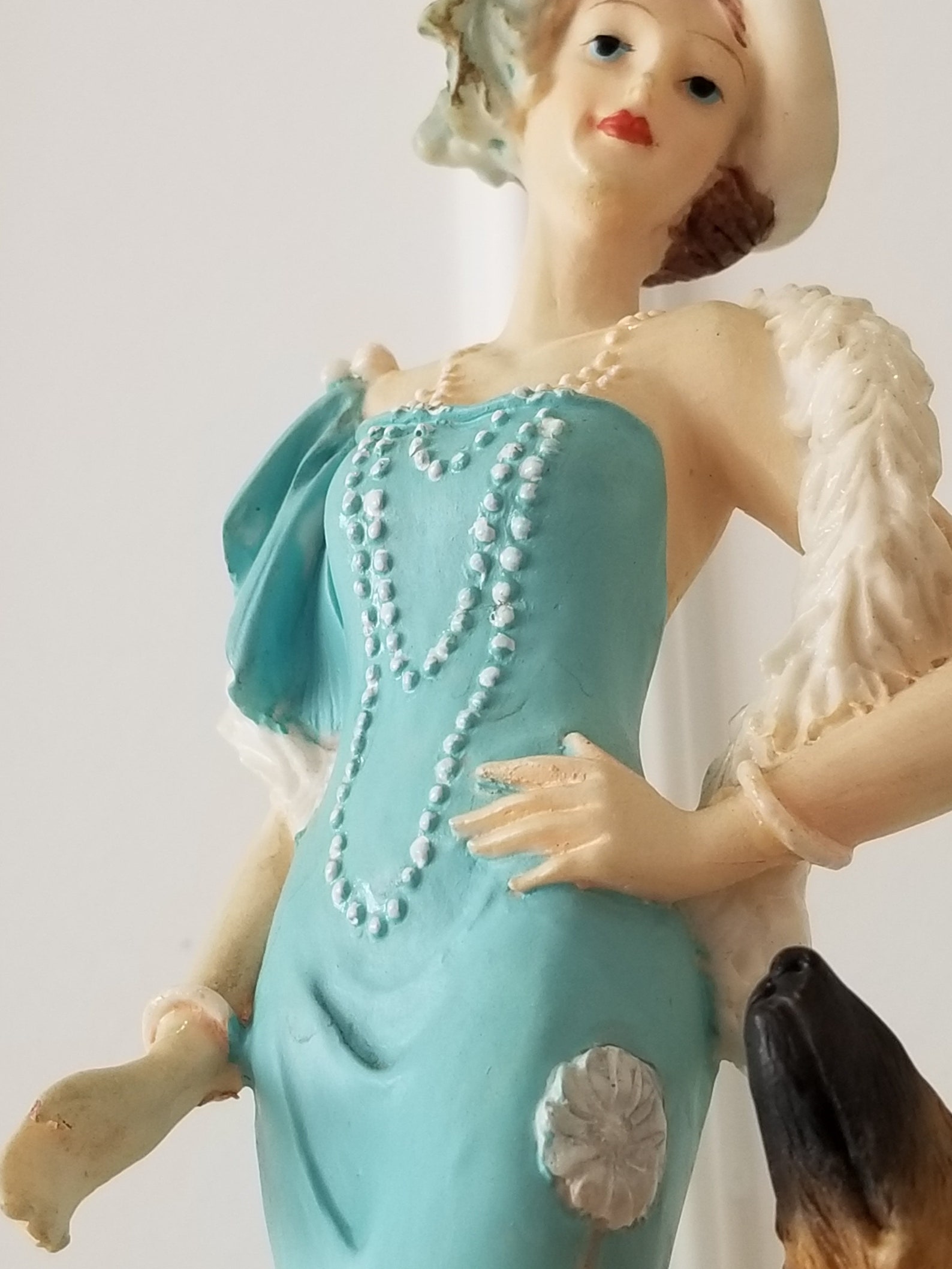 La Verona Collection Figurine Lady With Dogs Figurine High | Etsy