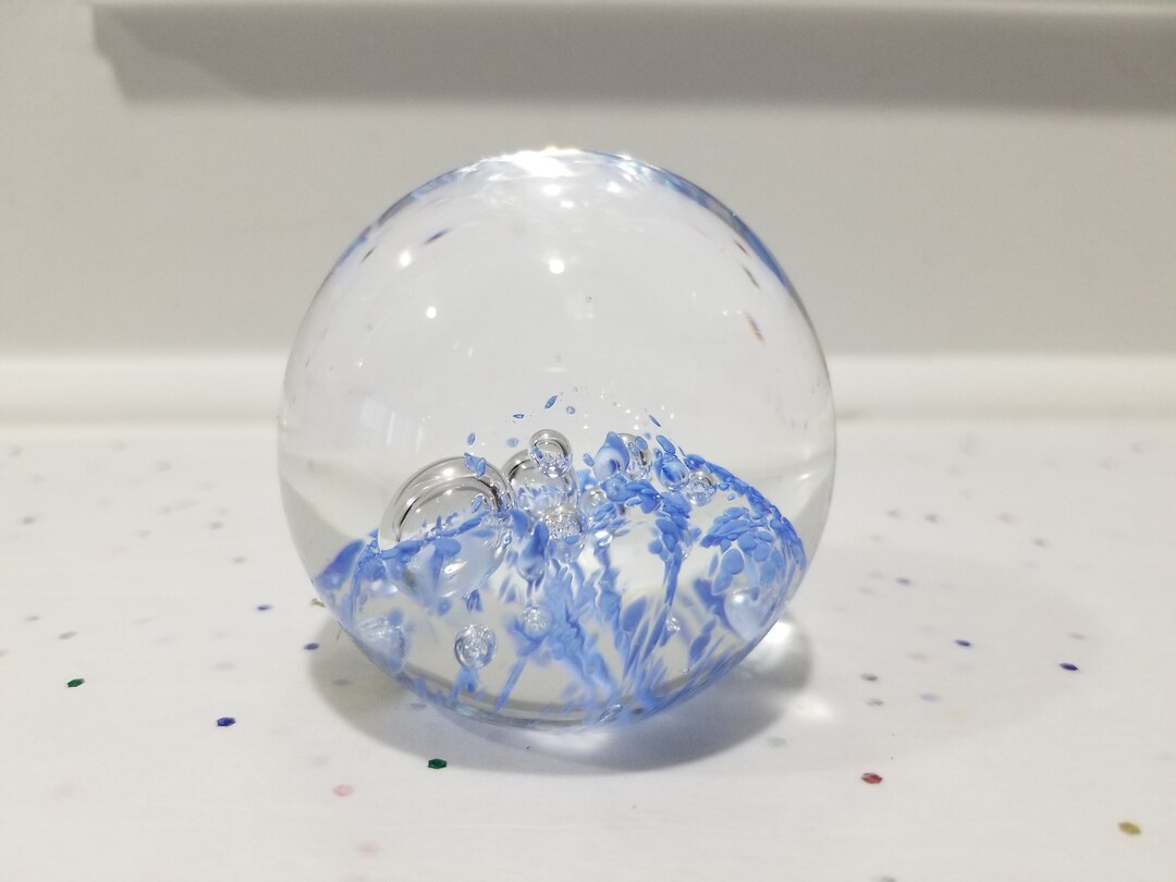 Swedish Art Glass Paperweight With Unique Inserts - Collectible ...