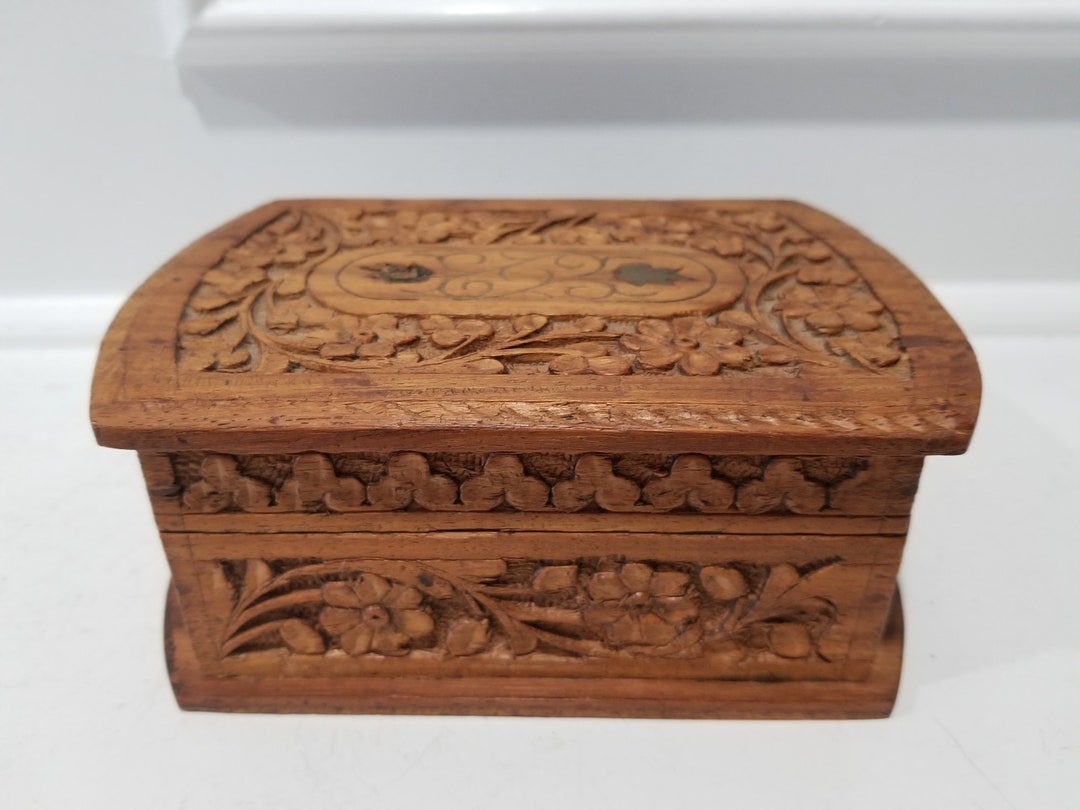 Hand Carved Ornate Wood Box - High Level of Details - Etsy