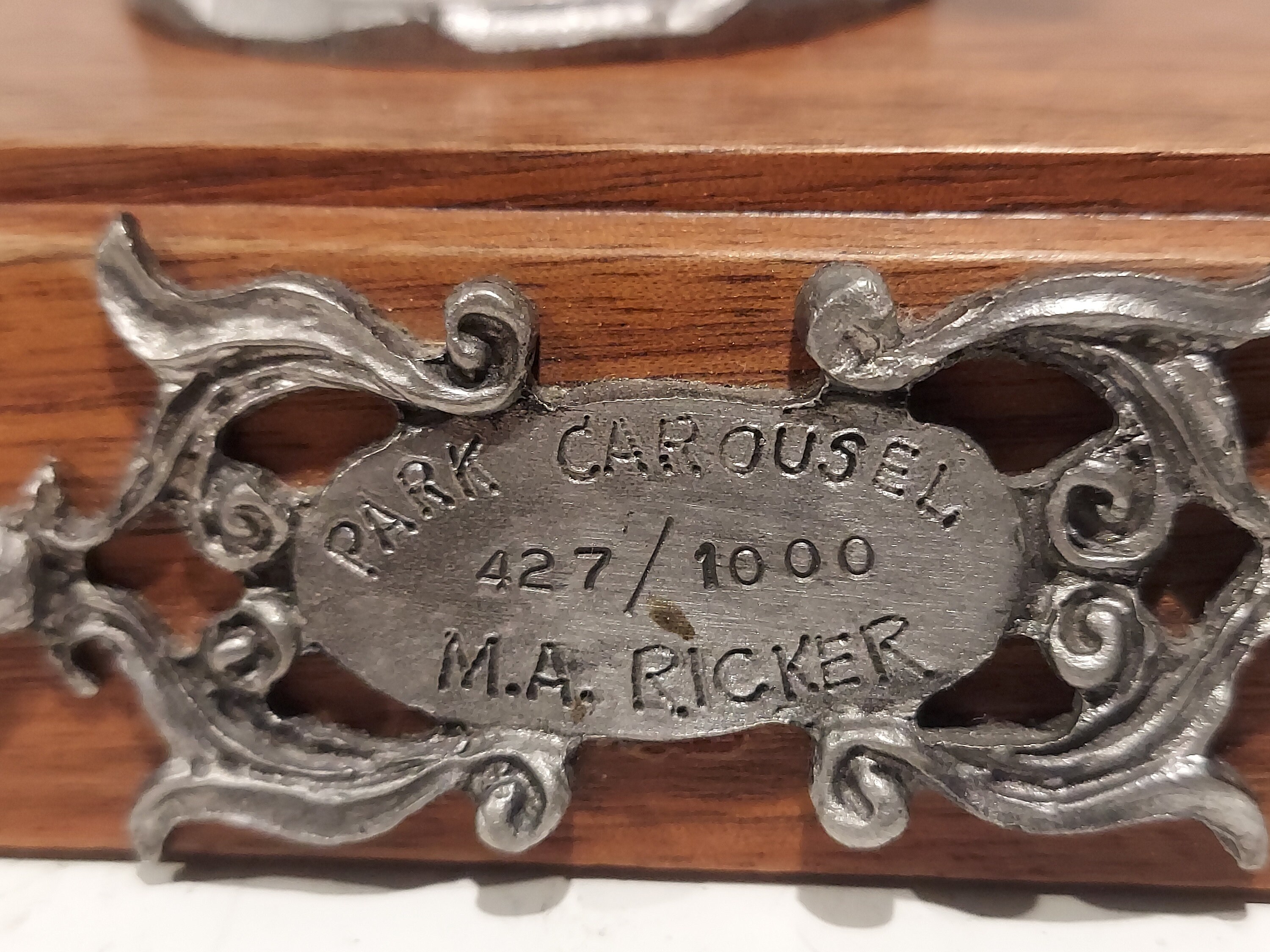 Park Carousel Pewter by M.A. Ricker 427/1000 Limited Edition - Wood ...