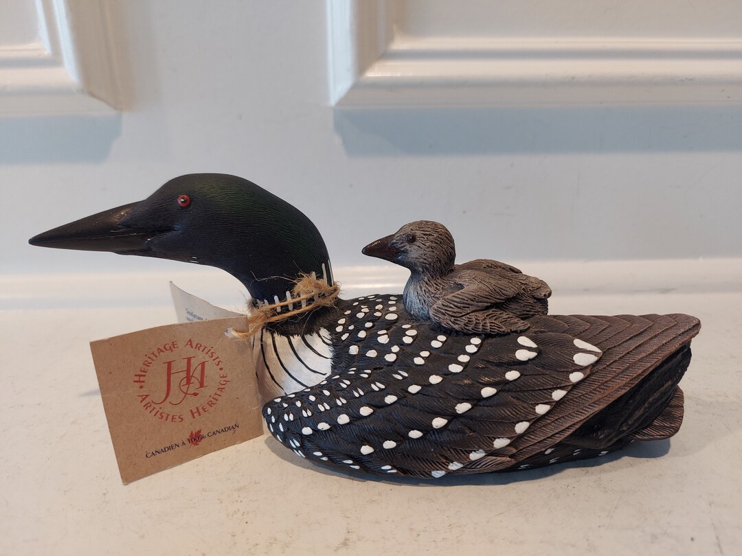 Ceramic Mix Loon Duck With Chick - High Level of Details - Heritage ...