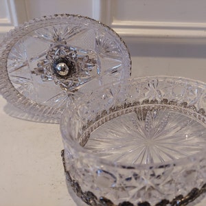 Crystal Box With Silver Metallic Decorations - Victorian Crystal Box ...