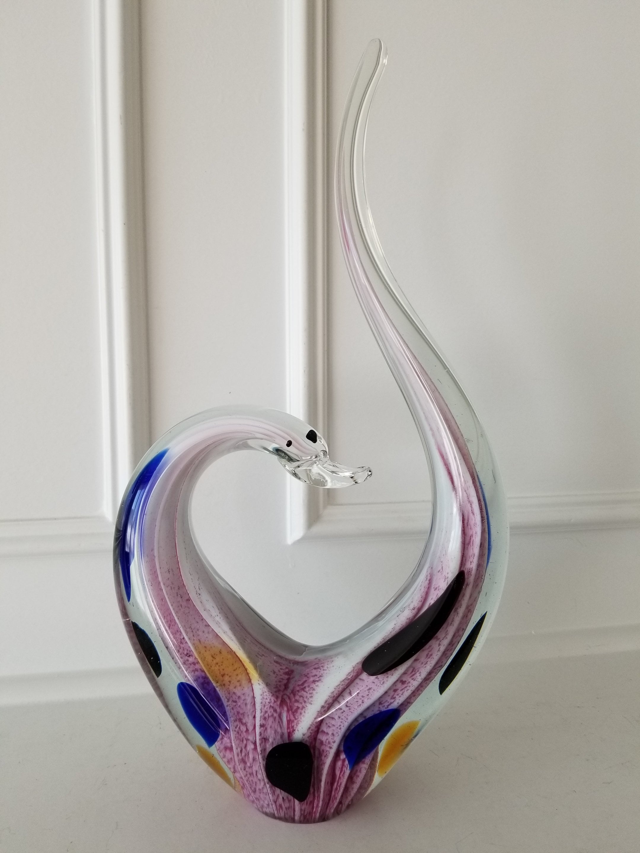 Murano Glass Swan With Colored Glass Inserts Art in Glass - Etsy