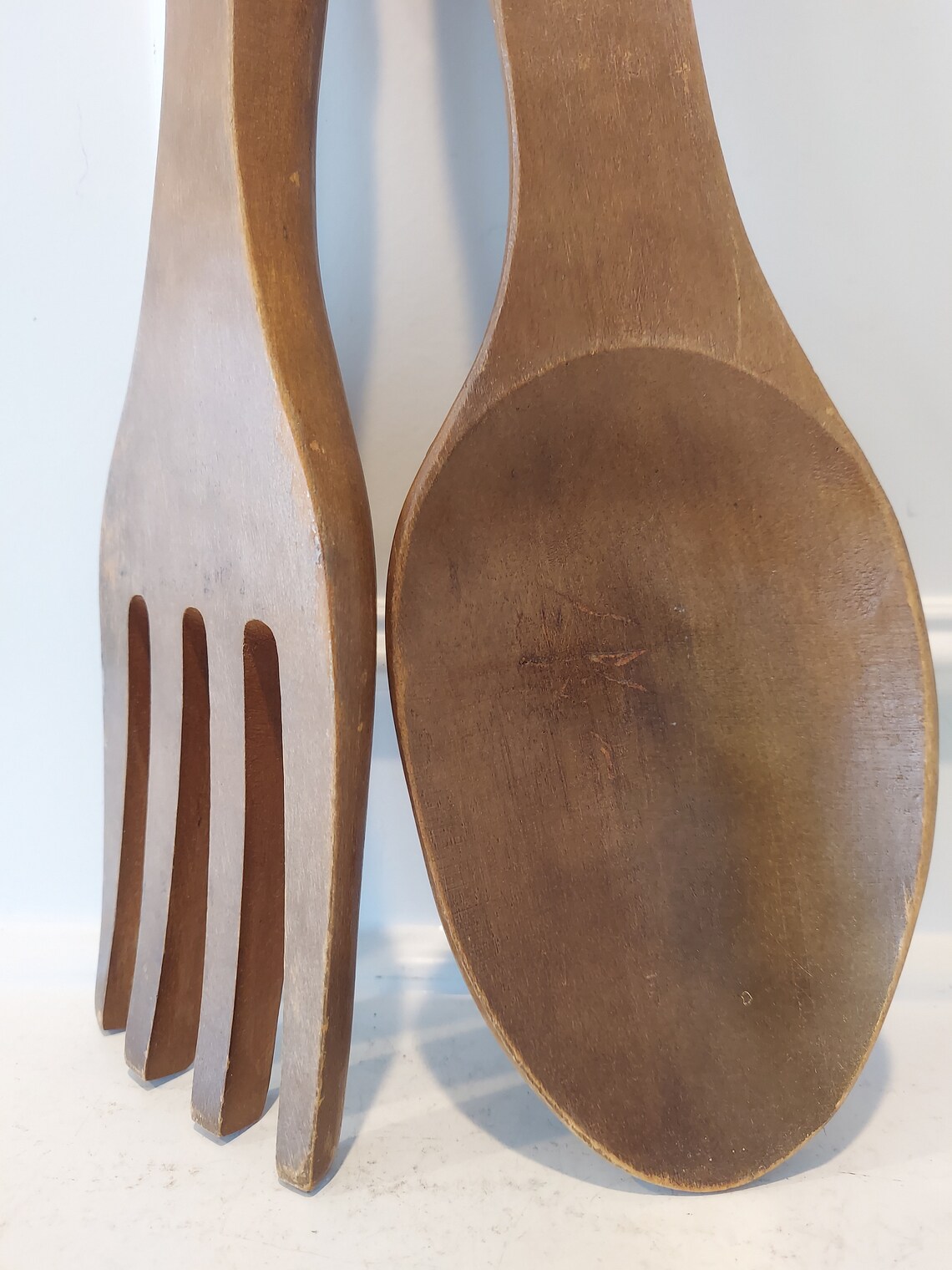Vintage Extra Large Wood Fork and Spoon 21 Inches Wall Decor - Etsy