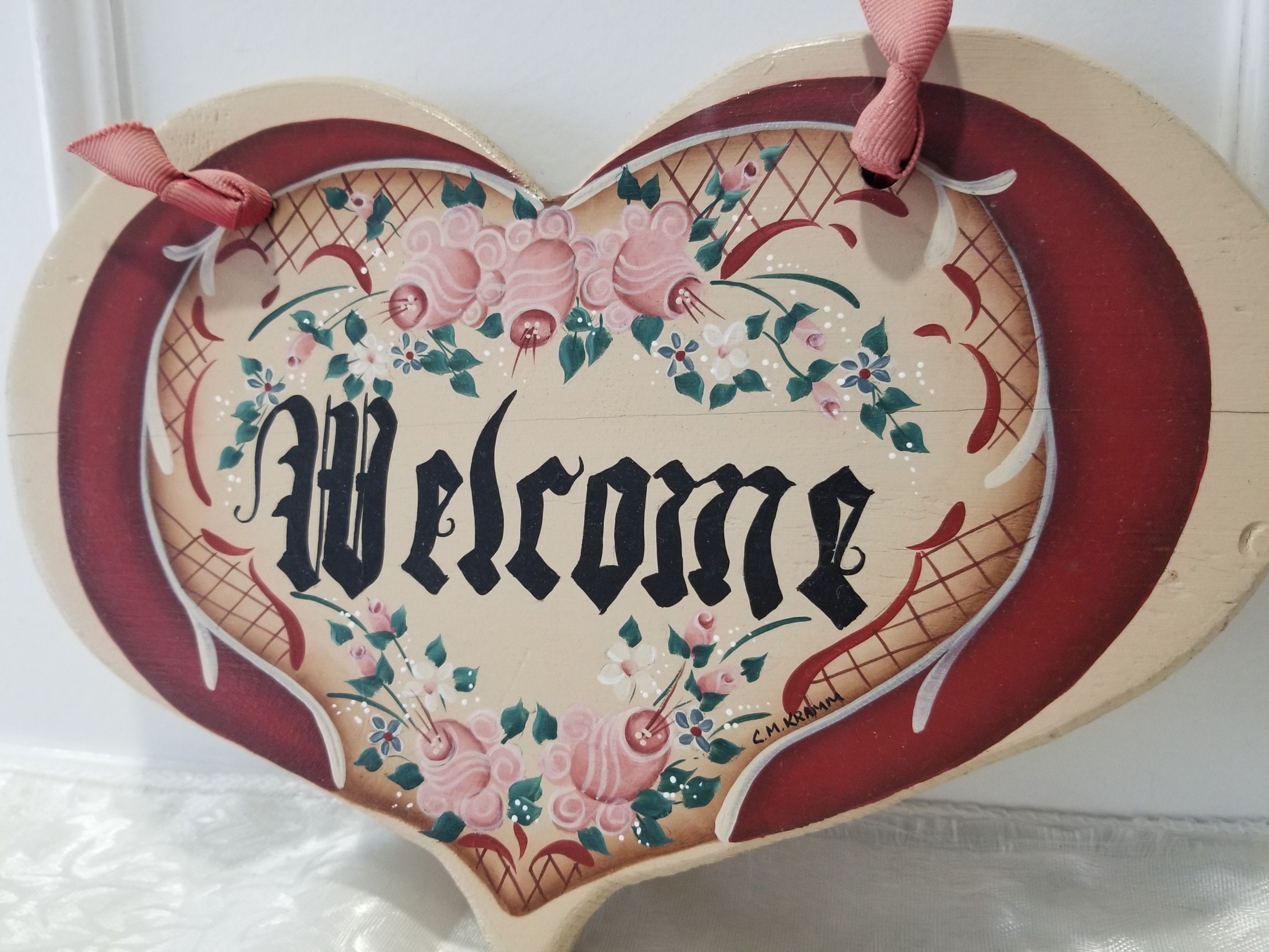 Welcome Wood Sign Old Original Wood Sign Hand Painted and | Etsy