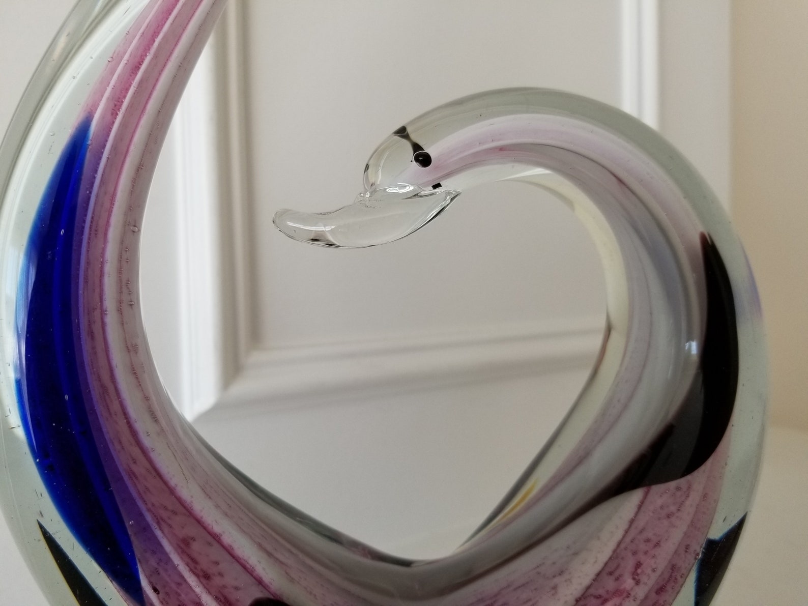 Murano Glass Swan With Colored Glass Inserts Art in Glass - Etsy