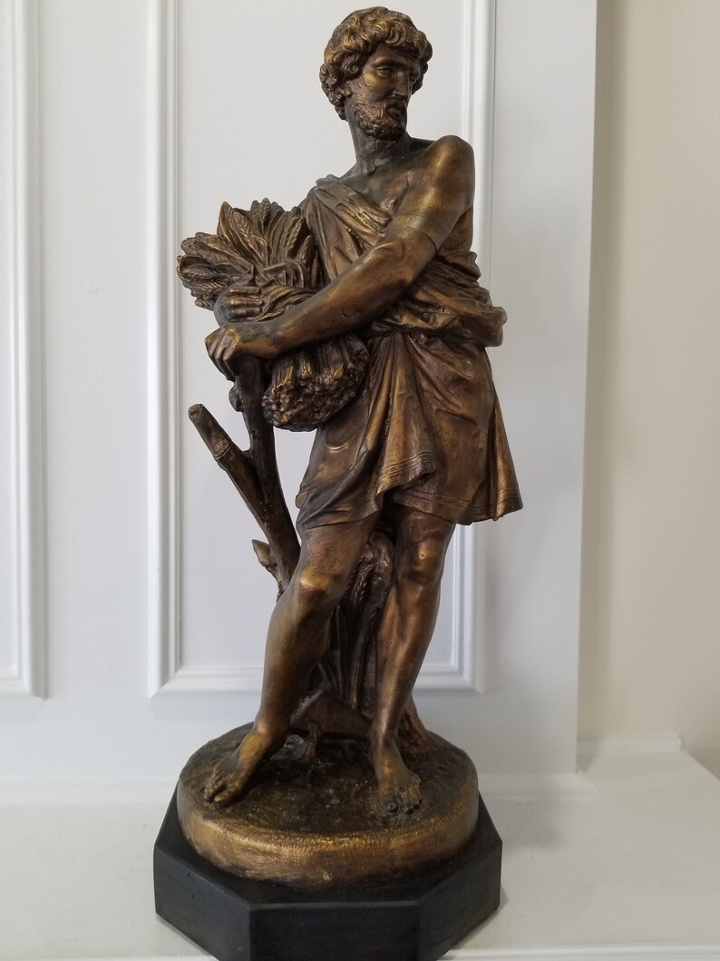 Antique Style Greek Grain Harvester Man Statue 23 Inches | Etsy