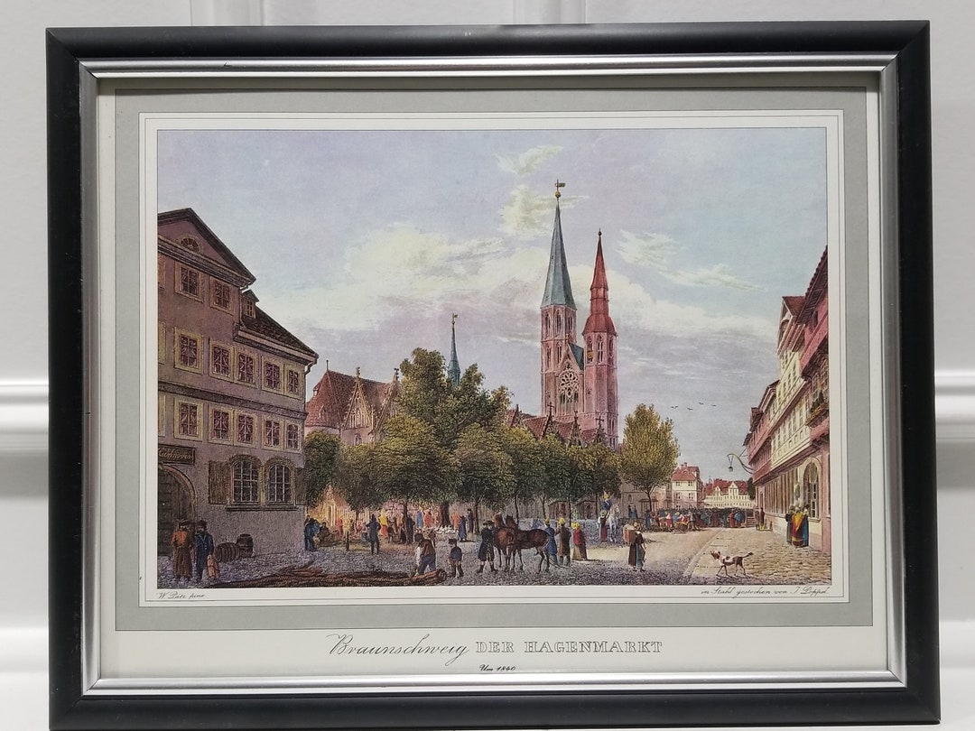 Brunschweig (brunswick) 1840 Framed Print - After an Engraving by Patz ...
