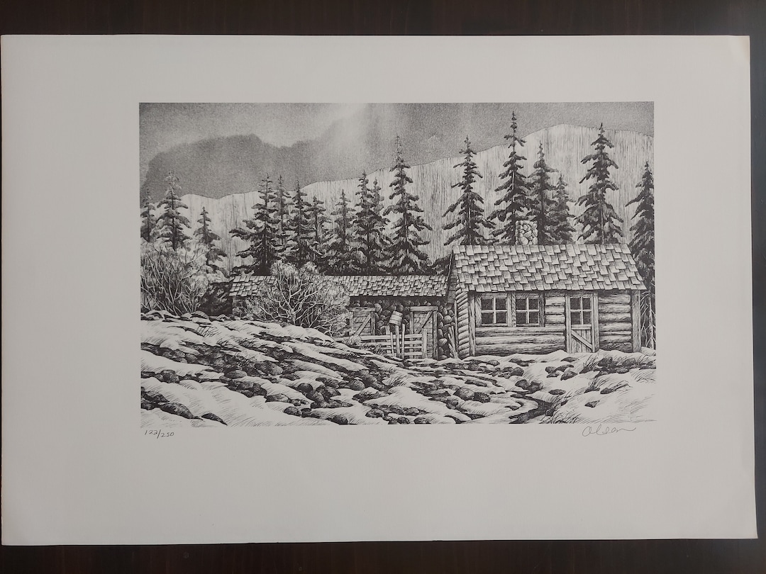 Winter Landscape and Cabin - Limited Edition Signed and Numbered ...