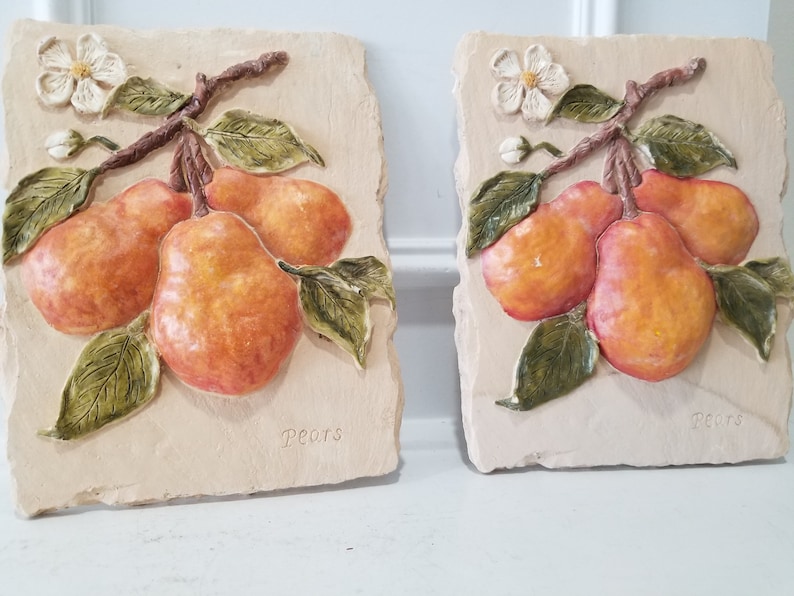 Pears Ceramic Tile High Level of Details Wall Decor - Etsy