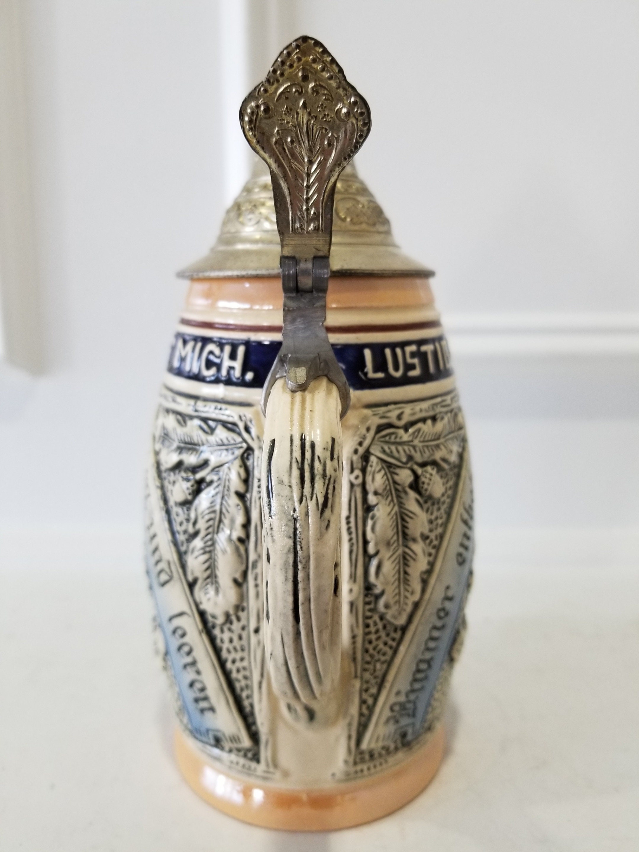 German Hand Painted Ceramic Stein Romantic Scene Stein | Etsy