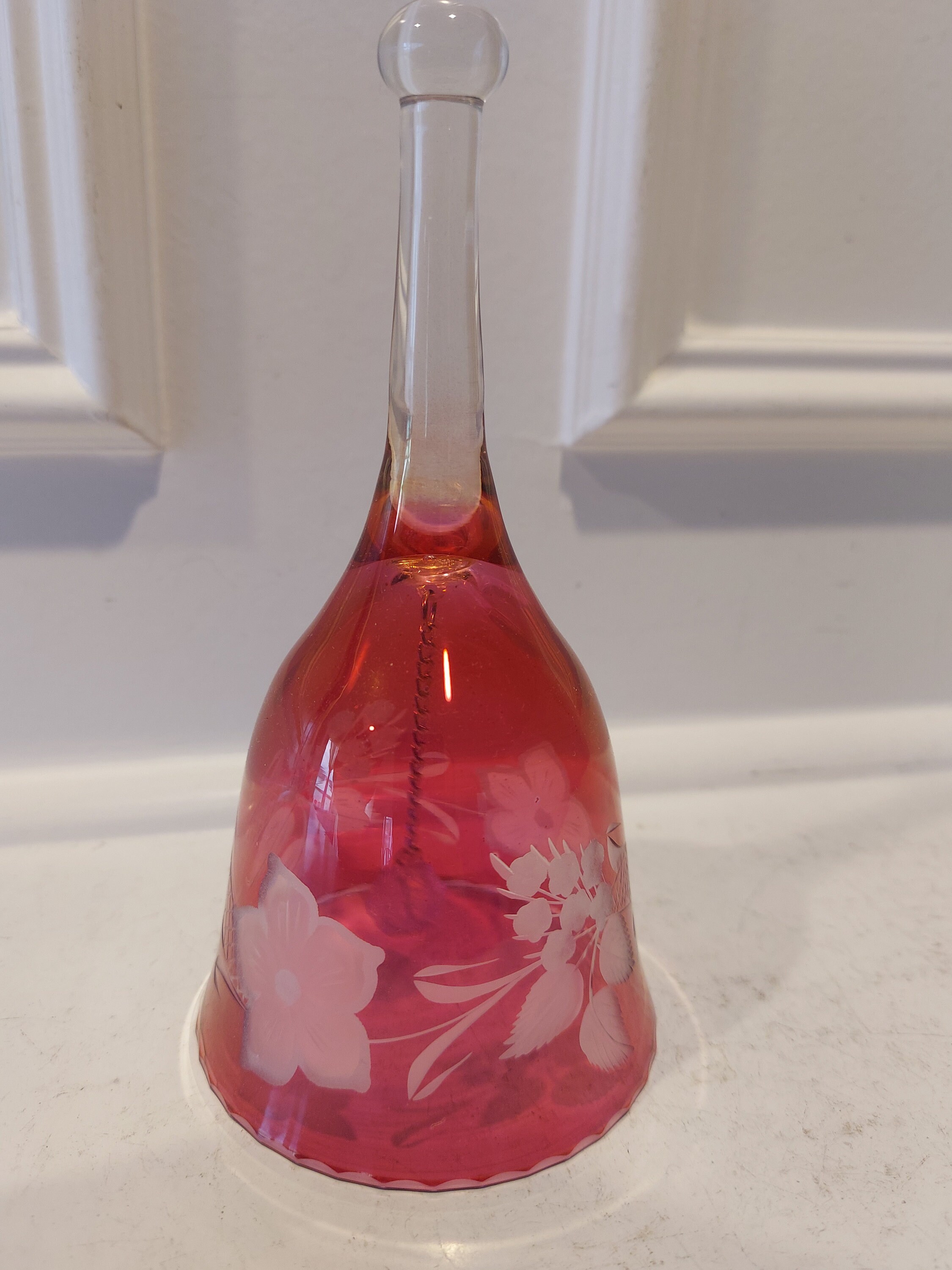 Red Crystal Bell - Genuine Hand Made Crystal Bell - Signed by Artist ...