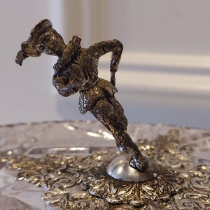 Crystal Box With Silver Metallic Decorations - Victorian Crystal Box ...
