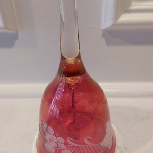 Red Crystal Bell - Genuine Hand Made Crystal Bell - Signed by Artist ...