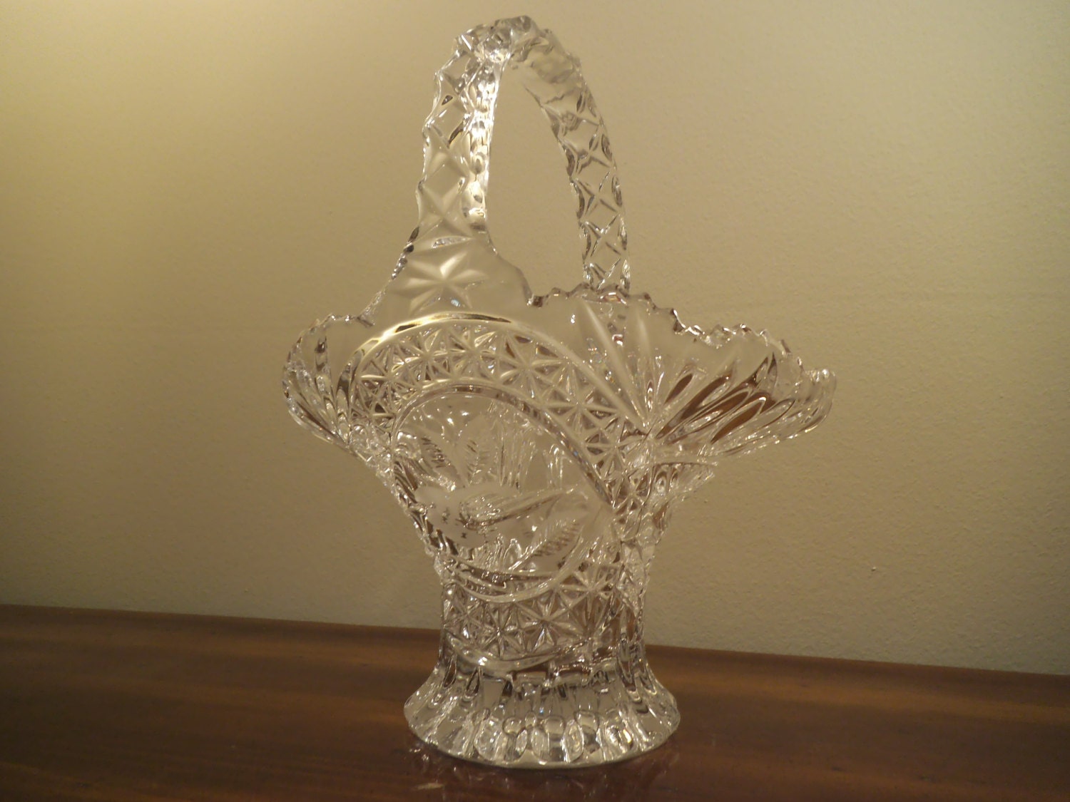 Hand Cut Crystall Basket From Birds Collection by - Etsy