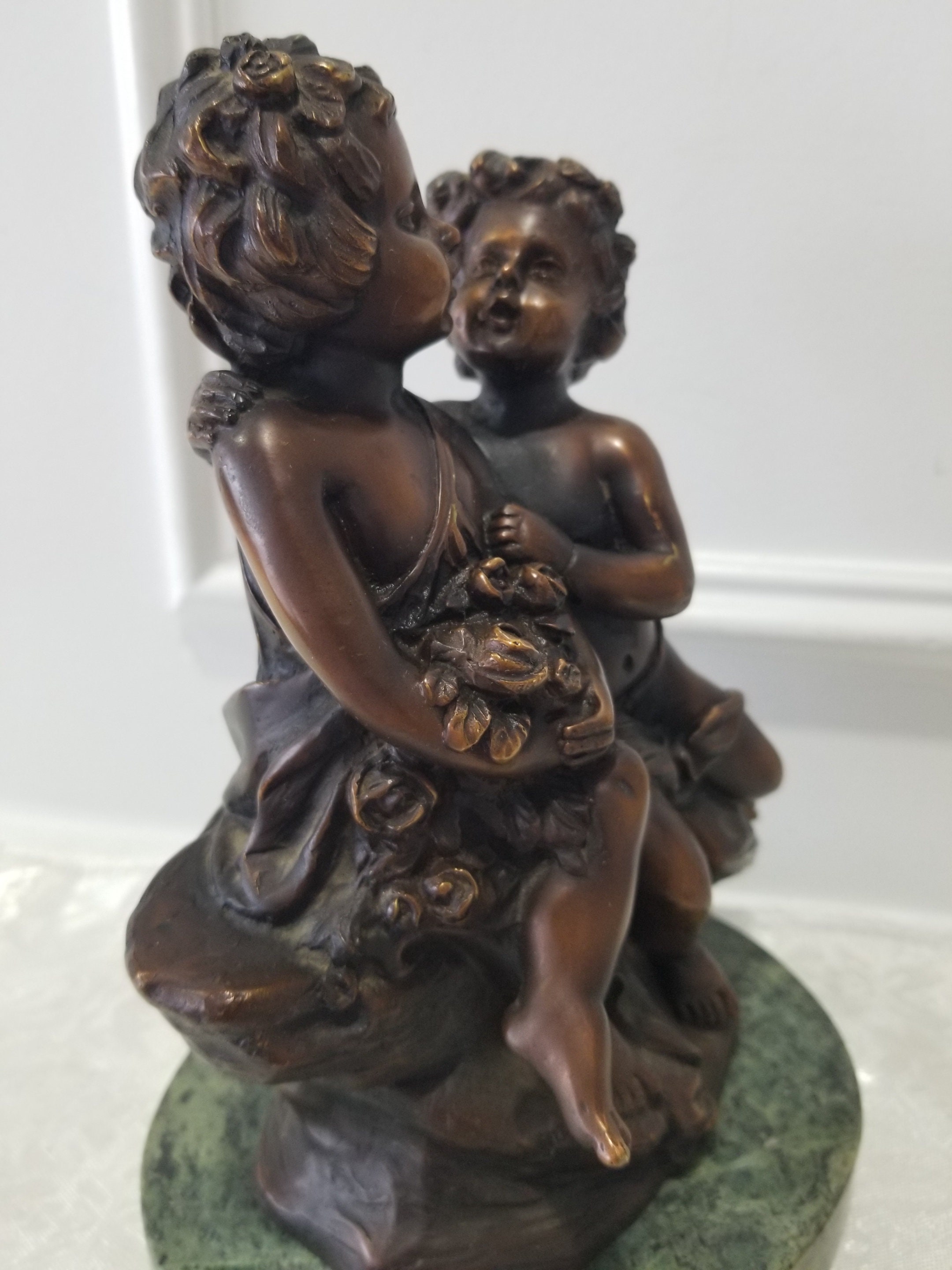 Auguste Moreau Sculpture - Antique Bronze Statue of Children Signed by ...