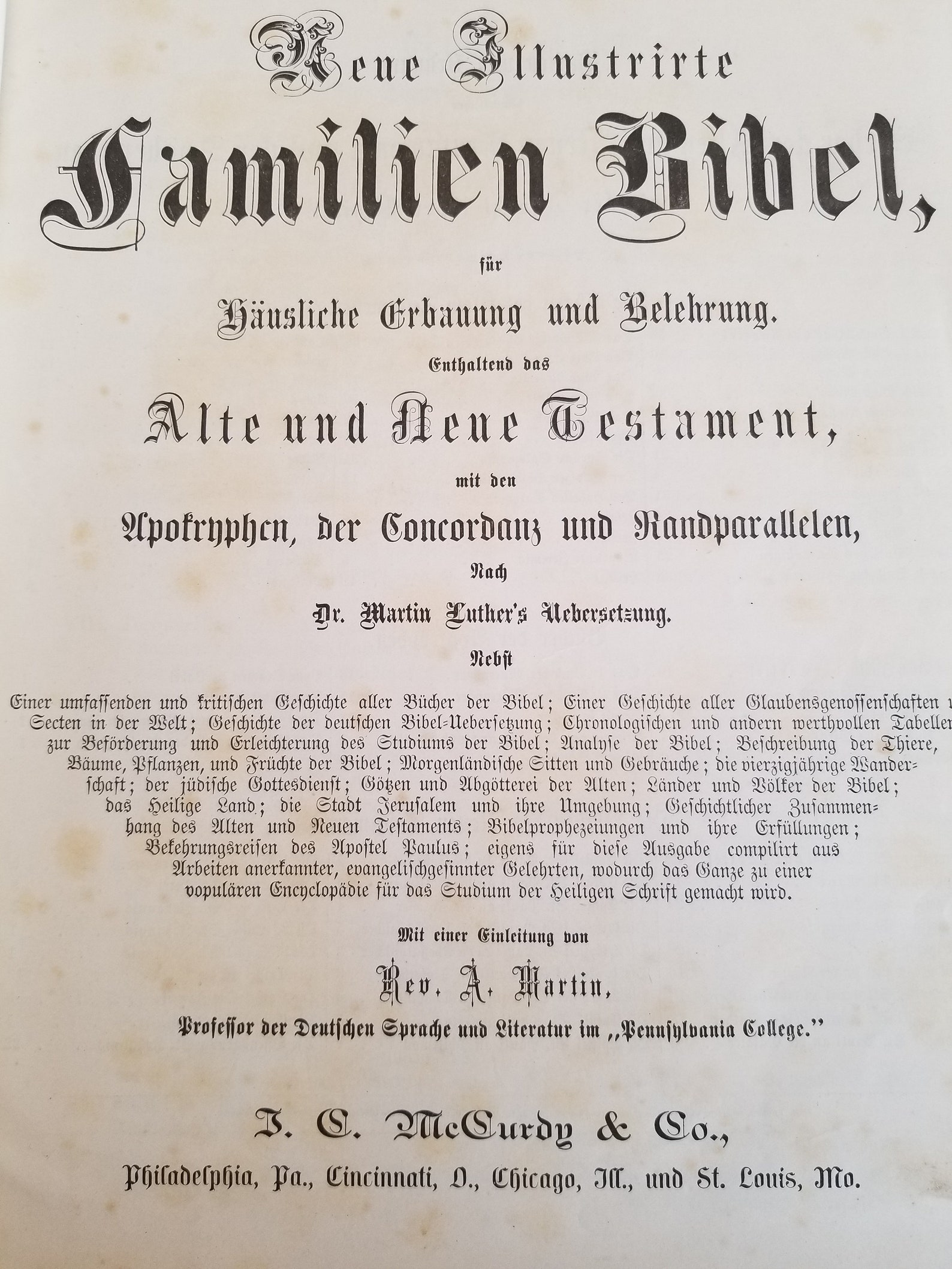 German Bible 1874 - Familien Bibel - Leather Bound With Gold ...