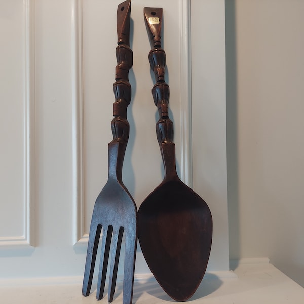 Giant Wood Fork and Spoon Decor - Etsy