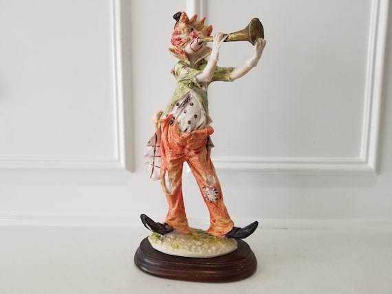 Ceramic Clown Figurine Collectible Trumpet Playing Clown - Etsy