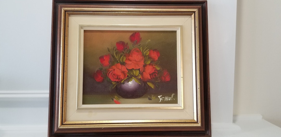 Roses - Original Oil on Canvas - Framed and Signed by the Artist - Etsy