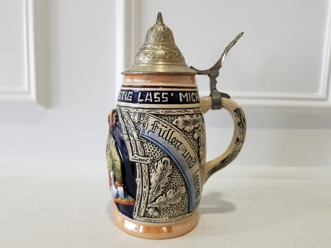 German Hand Painted Ceramic Stein - Romantic Scene Stein - Etsy