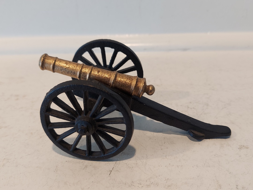 Brass and Cast Iron Cannon - Moving Wheels - Adjustable Mini Cannon ...