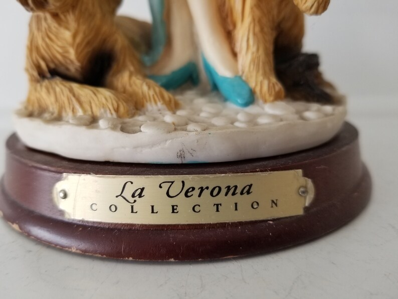 La Verona Collection Figurine Lady With Dogs Figurine High - Etsy