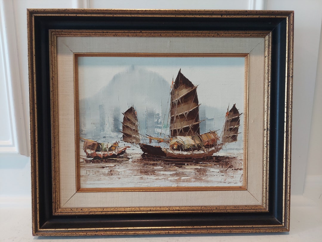 P. Wong - Original Oil on Canvas - Framed Oil on Canvas (20th Century ...
