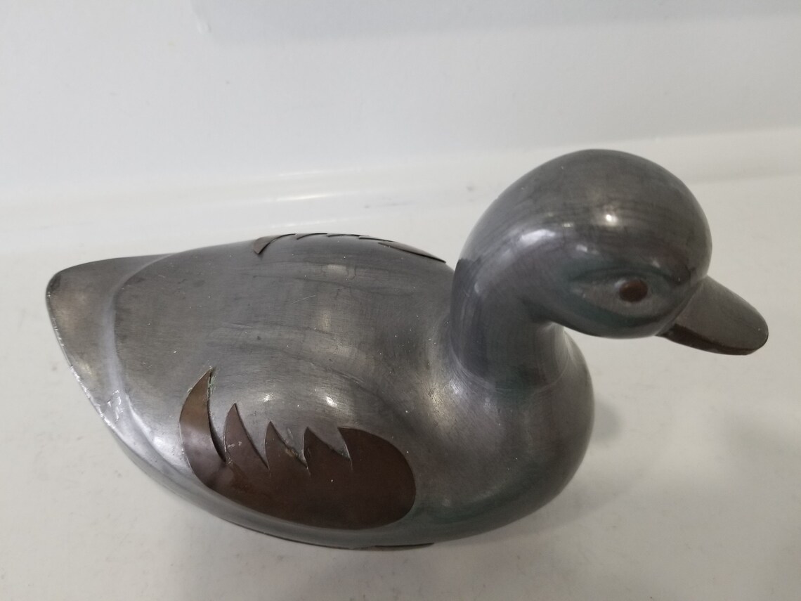Mid-century Metallic Duck Box Metallic Duck Shape Box With | Etsy