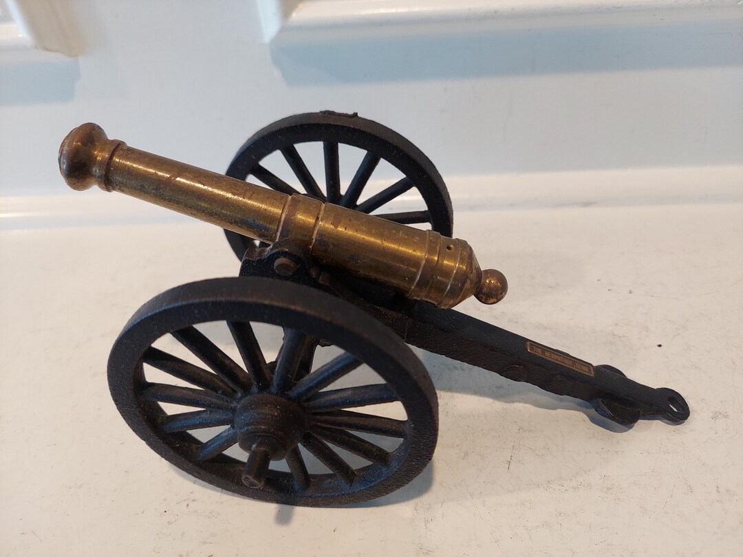 Brass and Cast Iron Cannon - Moving Wheels - Adjustable Mini Cannon ...