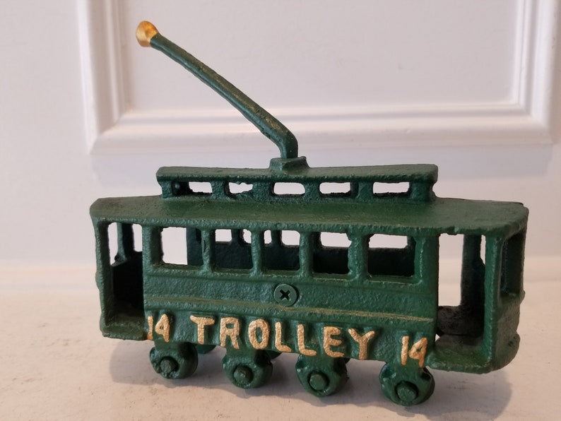 Antique Cast Iron Trolley Wagon Collectible Metal Trolley - Etsy