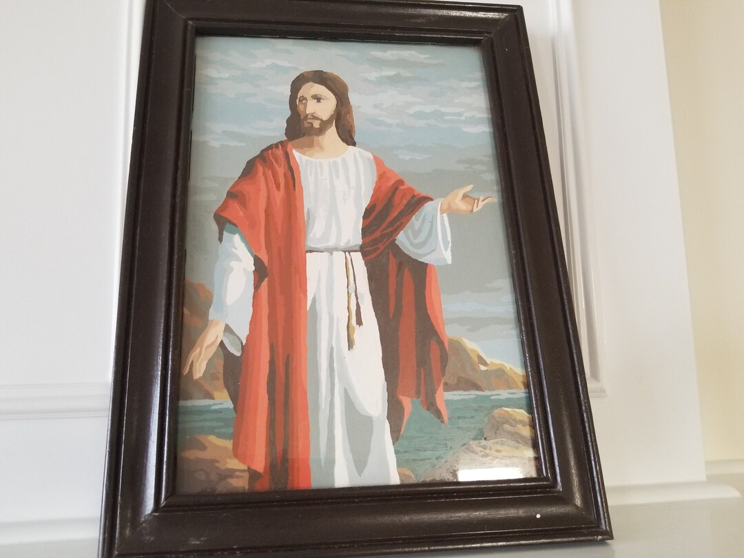 Jesus Christ Framed Painting Framed Under the Glass - Etsy