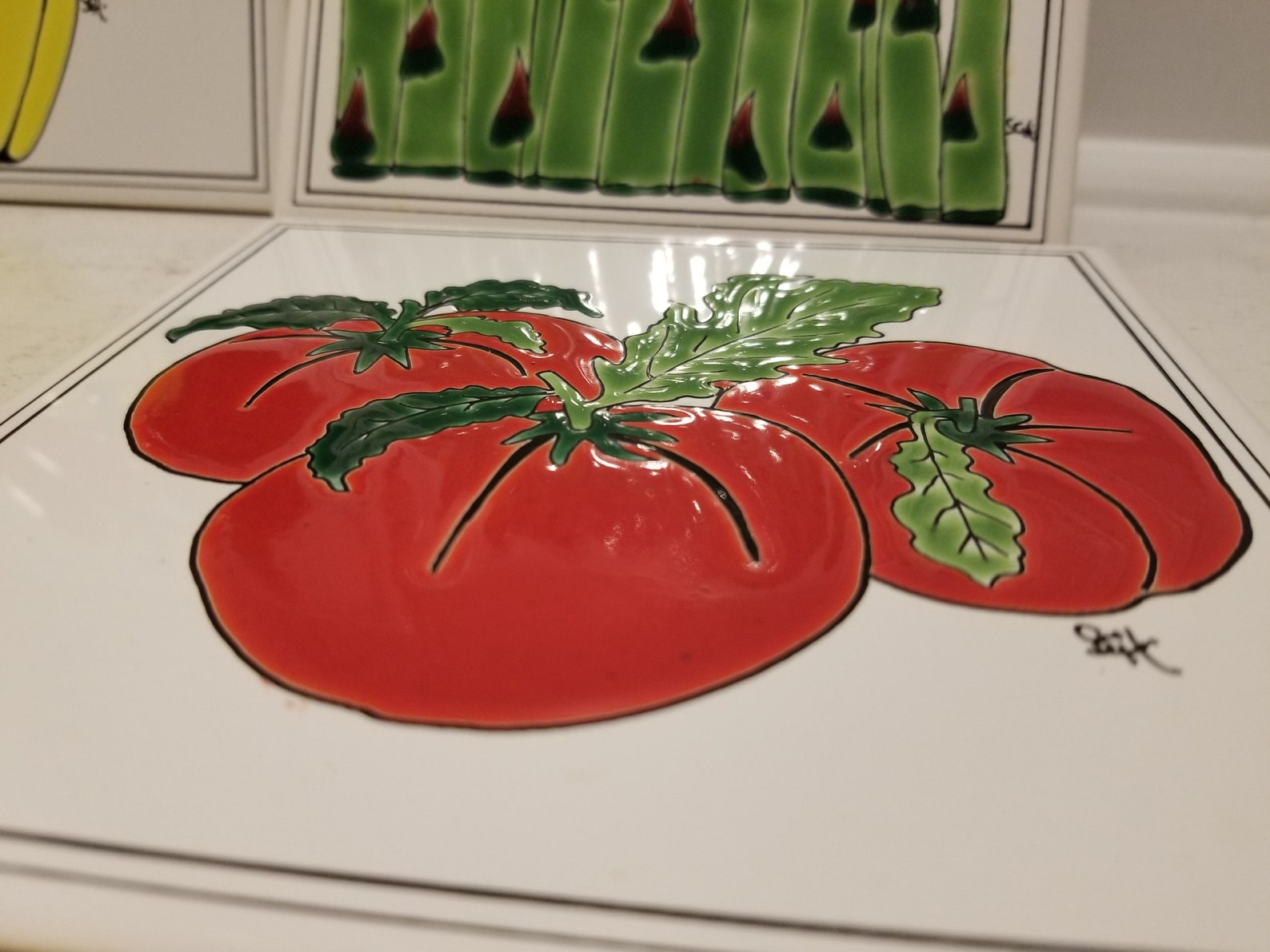 Vegetables Glazed Ceramic Tiles High Level of Details Wall | Etsy